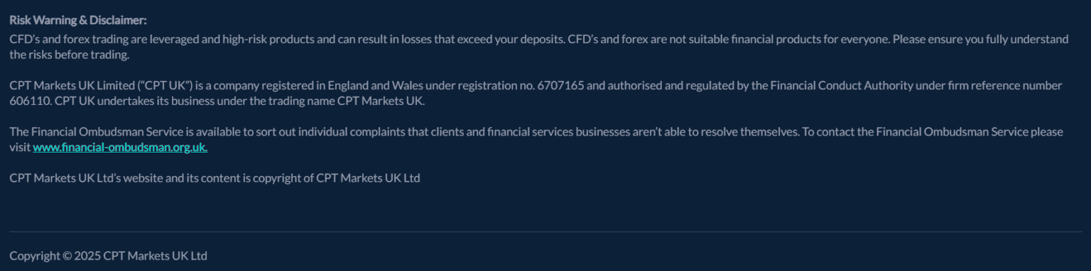 CPT Markets UK Review 2025: Is This Forex Trading Broker Scam or Legit