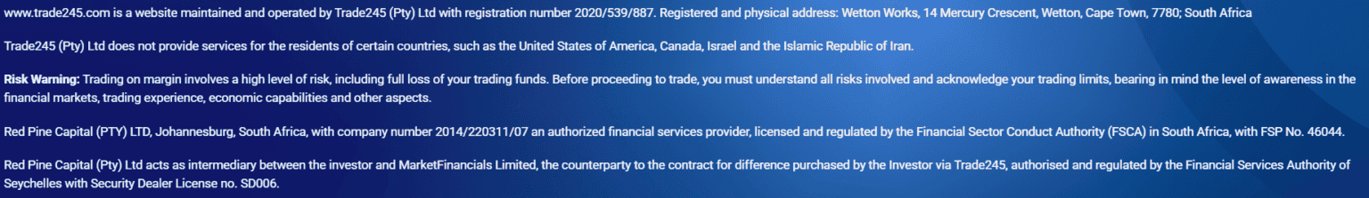 Trade245 Review (2025) Is Trade245 Regulated Broker ☑️
